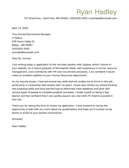 Best Recruiter Cover Letter Examples For 2023