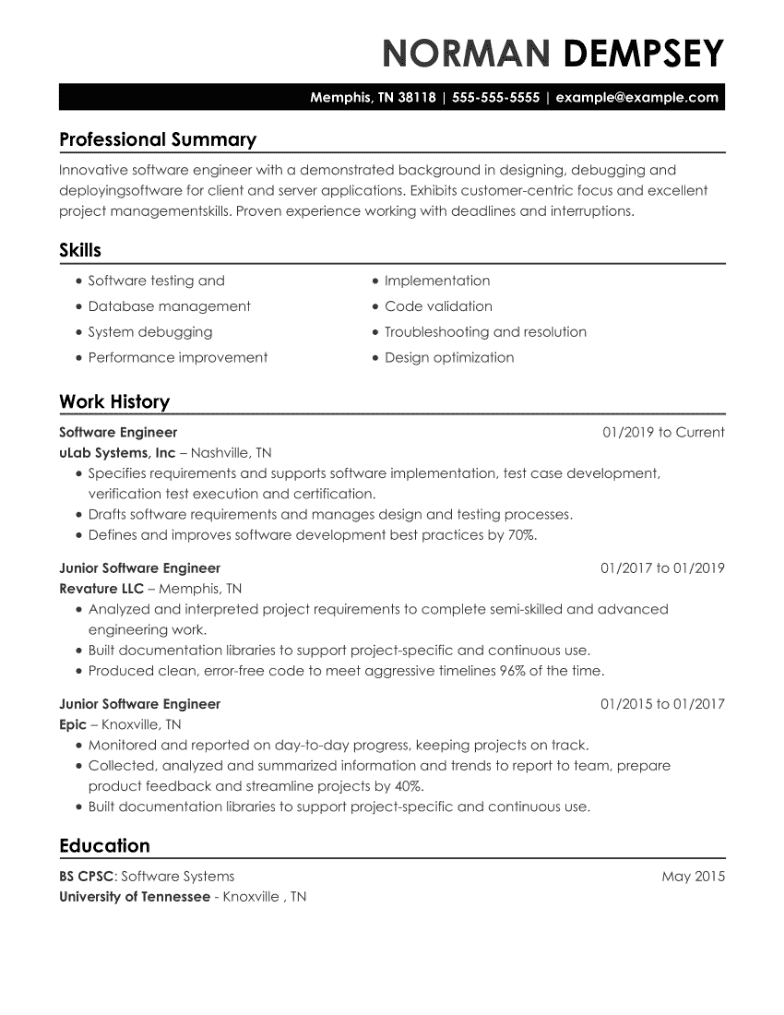 Senior Software Engineer CV Examples And Tips 