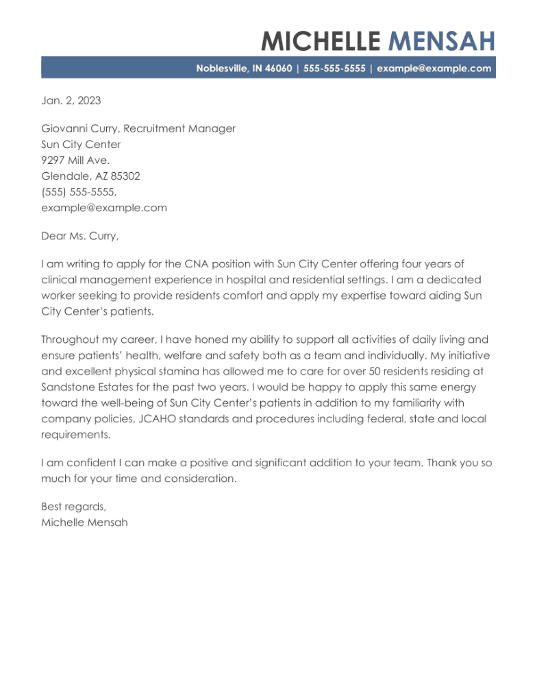How To Write The Perfect CNA Cover Letter