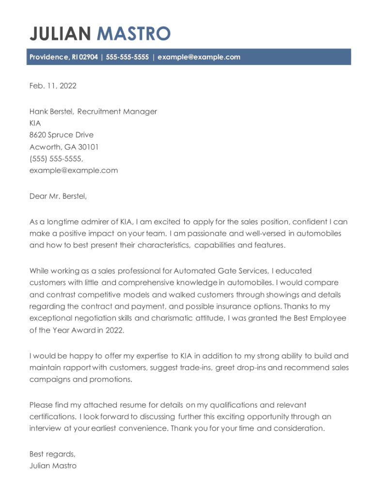 The Best Sales Cover Letter Examples In 2025